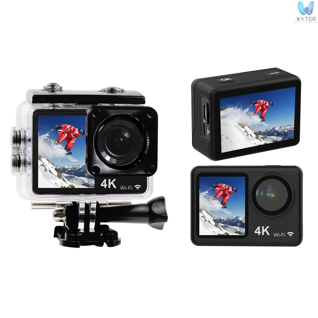 4K 30FPS Action Camera 16MP WiFi Sports Camera 160°Wide Angle Lens Dual ...