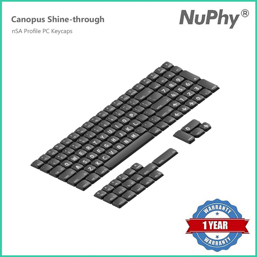 NuPhy Canopus Shine-through nSA Profile PC Keycaps for Air60 HE / Nos75 ...