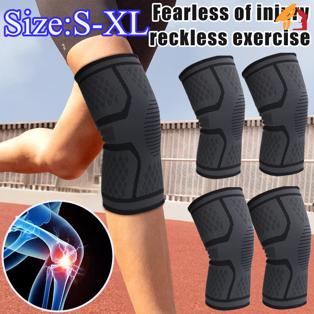 Elastic Fit Compression Sports Knee Pads - Moisture Wicking Fitness ...