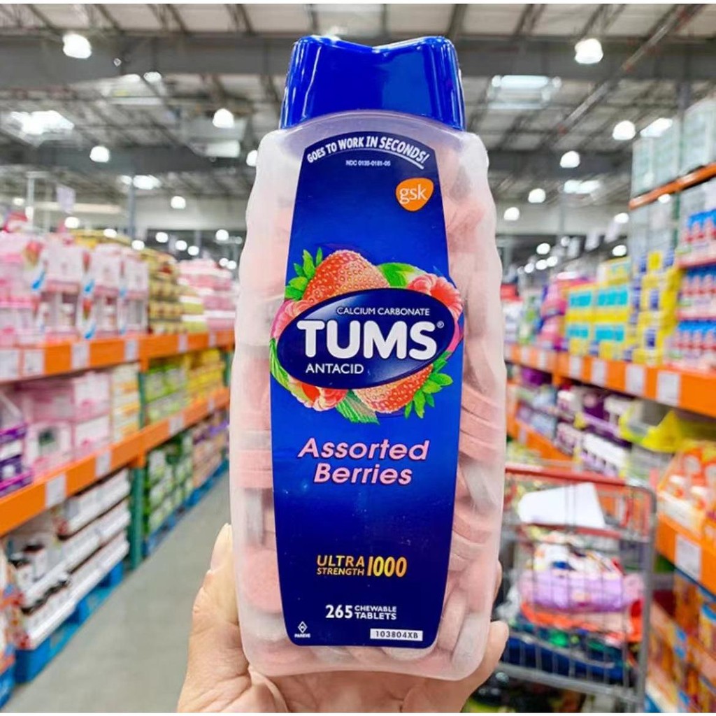Tums Ultra Assorted Berries 265 Chewable Tablets Maximum Antacid and ...