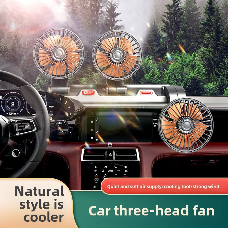 Car Three Head Electric Fan High Wind Electric Fan Truck Car Fan Car ...