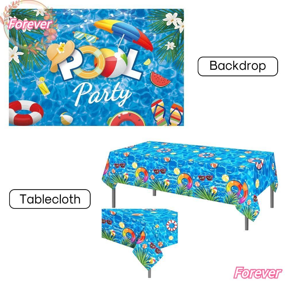 FOREVER Backdrop Banner, PE Summer Pool Party, Photography Background ...