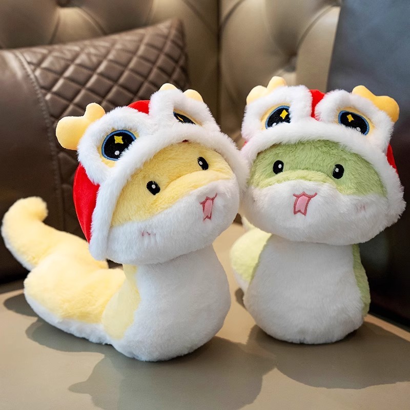 2025 Year Of The Snake Mascot Plush Doll Cute Lion Dance Snake Baby ...