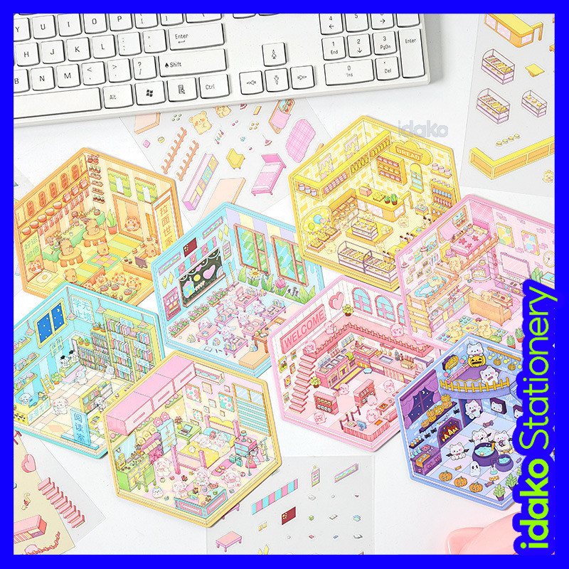 Idako 3D Sticker Miniature [Fantasy Fantasy Series] Landscaping Sticker ...