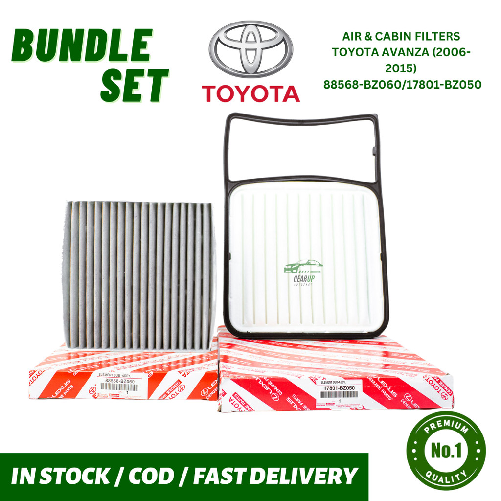 AIR & CABIN FILTERS for TOYOTA AVANZA (2006-2015) (88568-BZ060/17801 ...
