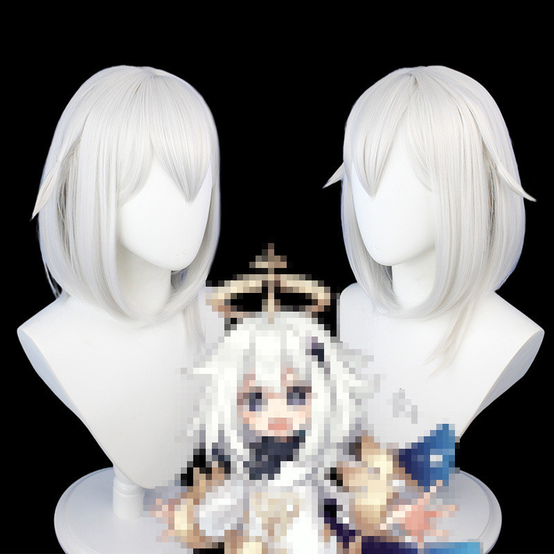 White Hair Wig for Genshin Impact Paimon for Women for Anime Cosplay ...