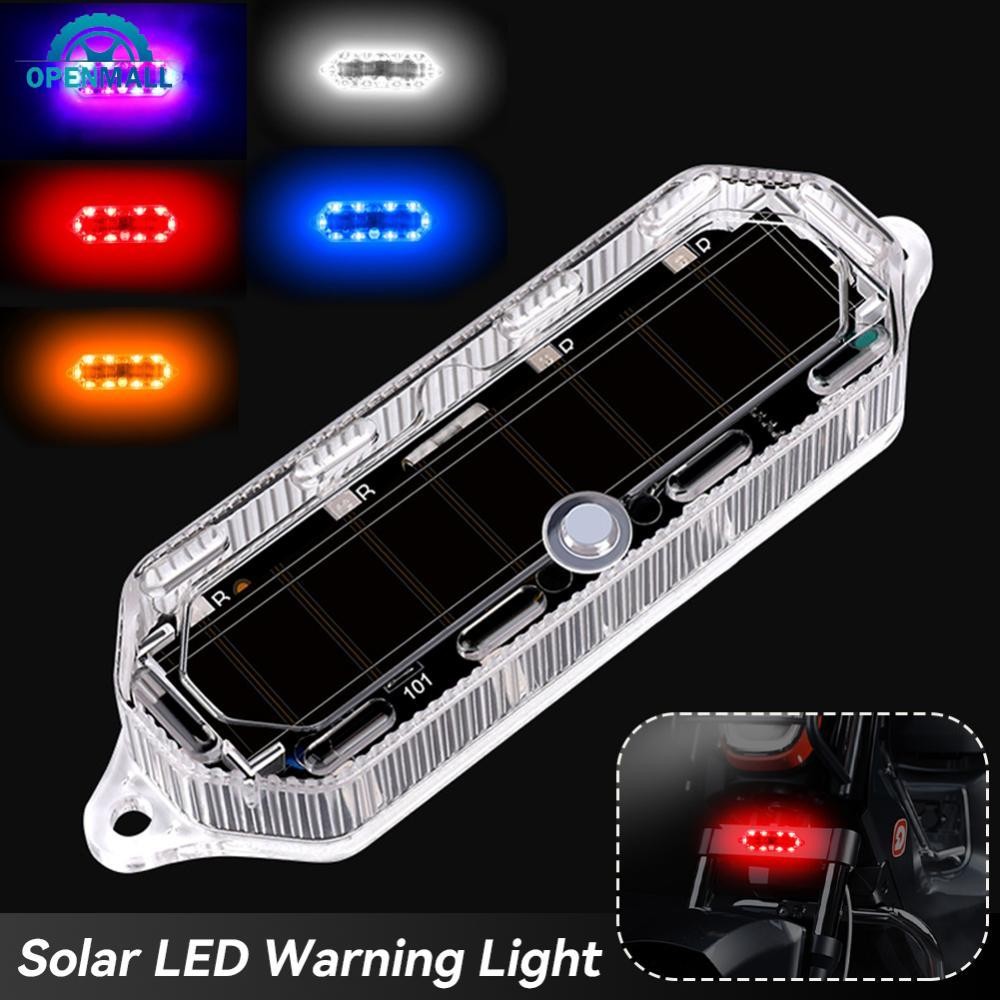 OPENMALL Solar Power Mortorcycle Car LED Warning Light Night Ride Tail ...