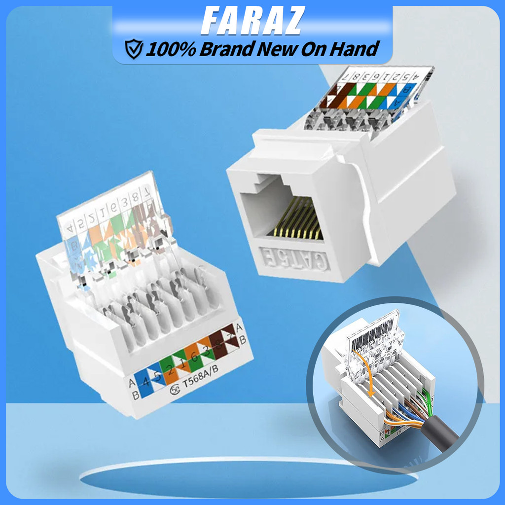 Pass Through RJ45 Keystone Ethernet Module Female Jack Network ...