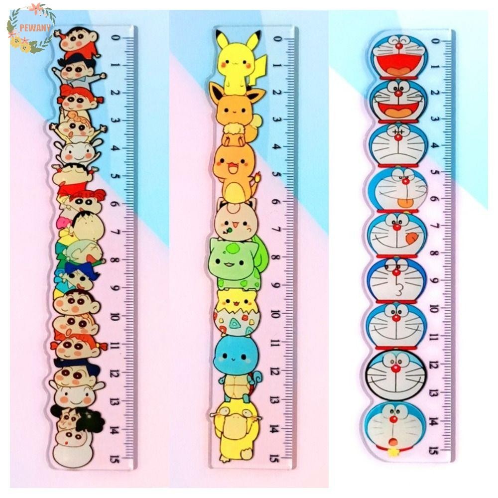 PEWANYZZ Straight Rulers, Pikachu 15CM Crayon Shin Chan Ruler, Kawaii ...