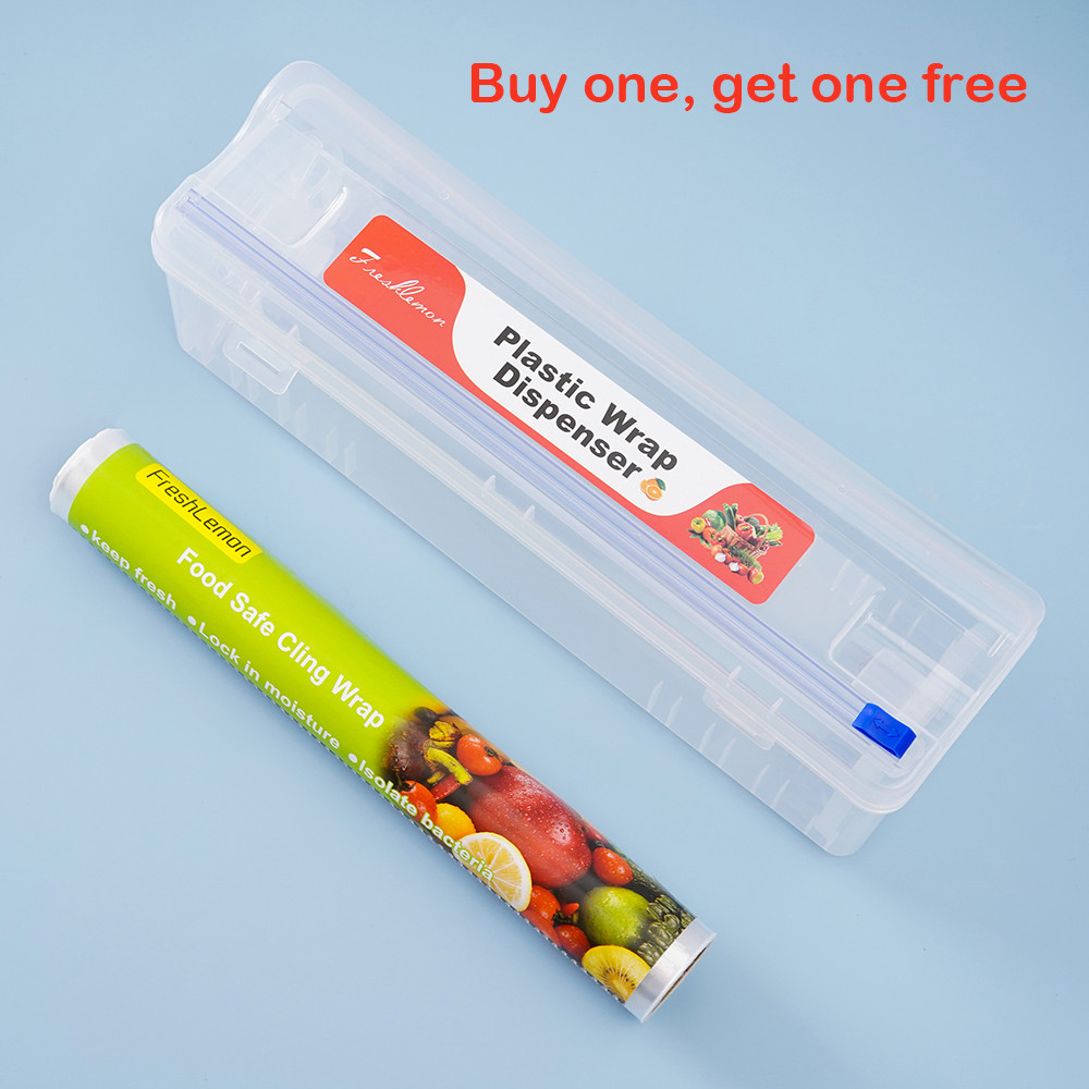 Easy-Cut Cling Wrap Dispenser with Aluminum Foil Cutter Convenient ...