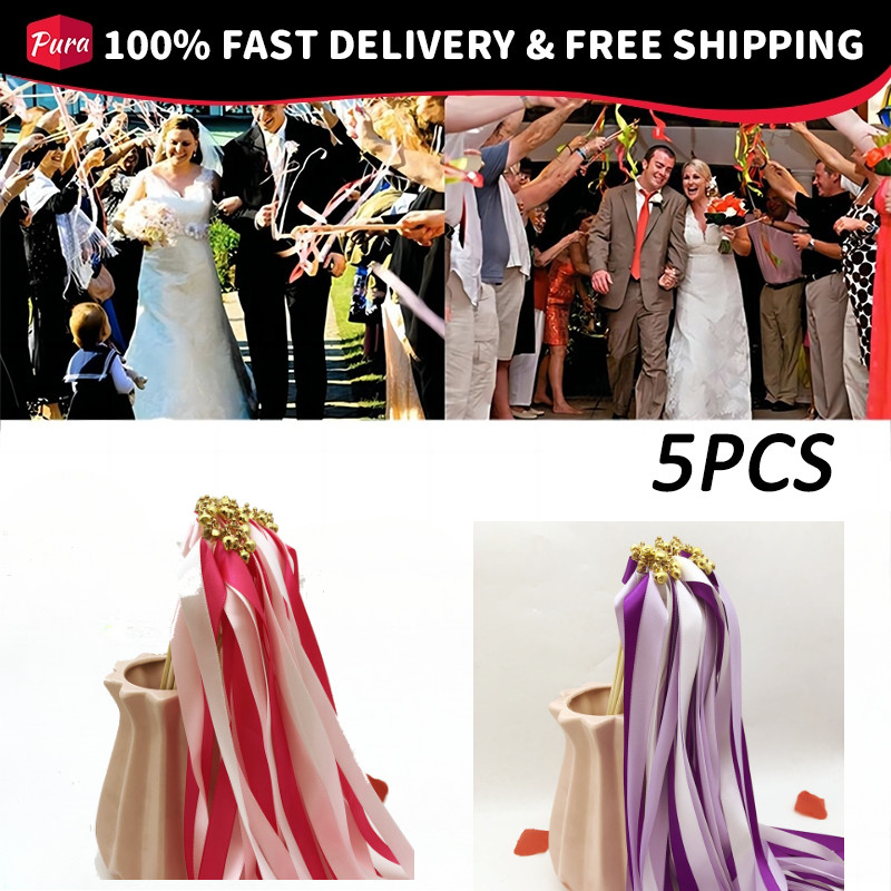 5PCS Wedding Wand with Bell Bride Wedding Party Favor Sticks Wedding ...