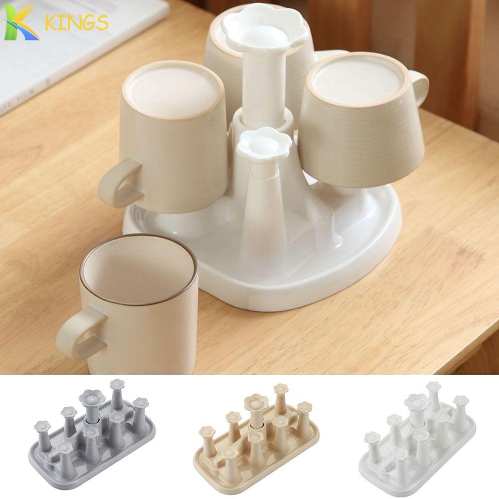 KINGS Cups Drying Rack, Upside Down Plastic Drain Cup Holder, Cups ...
