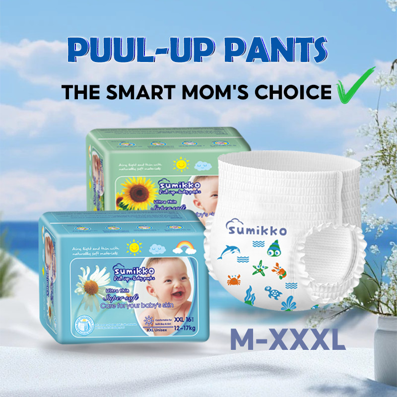 Sumikko Baby Diaper Pants M-XXXL baby one diaper Pull Up baby diaper pants Breathable Ultra Thin ...