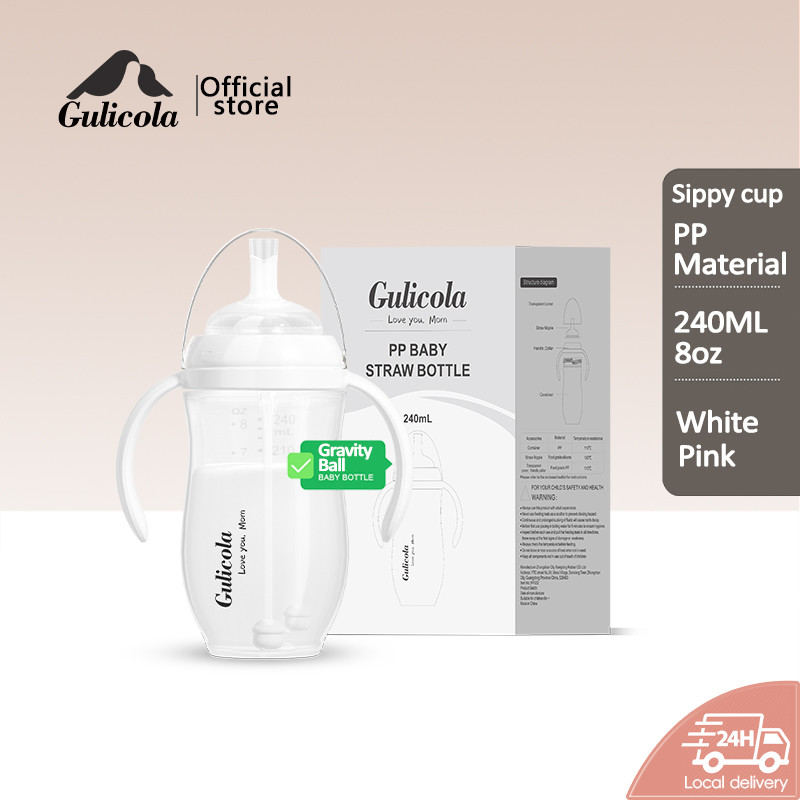 Gulicola PP 240ML Baby sippy cup with straw Anti-choking design,BPA Free | Shopee Philippines