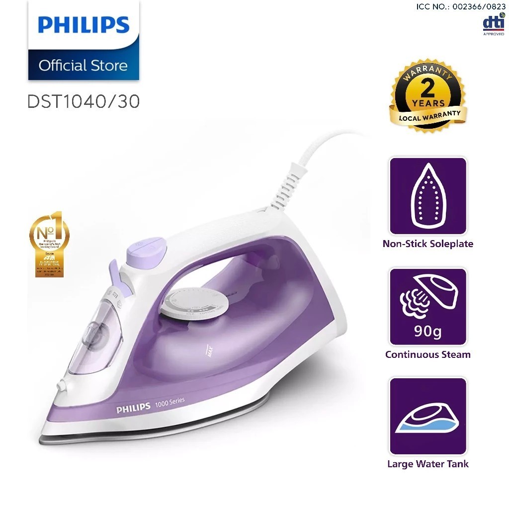 Philips Steam Iron DST1040/30 2000W Non Stick Soleplate Calc Clean ...