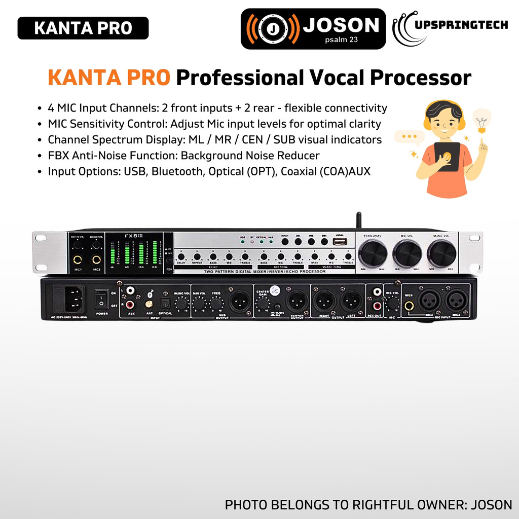 JOSON Kanta Pro Vocal FX Processor – Pro Sound for Singing & Recording ...