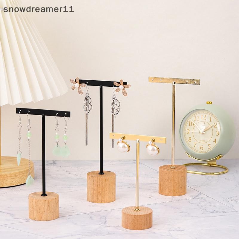 Snph Durable Earring Display Stands Rack Wooden Base Iron Rack Holder ...