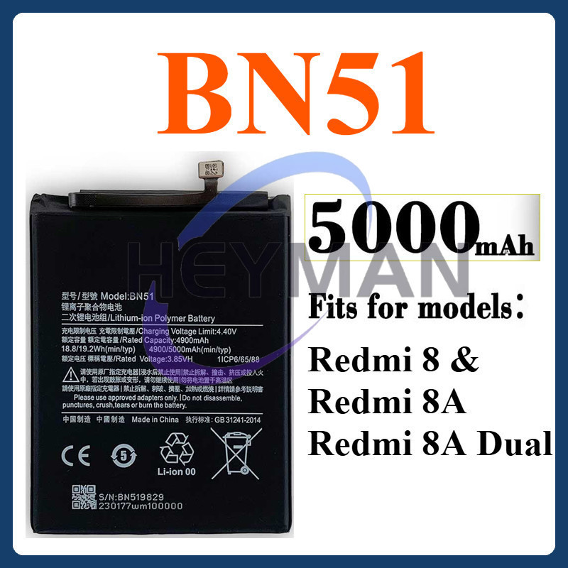 Battery for Redmi 8 / 8A / 8A Dual Battery BN51 Battery | Shopee ...