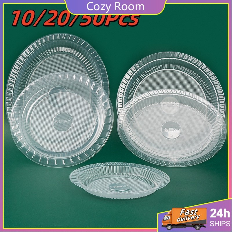 Disposable Plastic Plates Round Dinner Plates Heat Resistant Durable ...