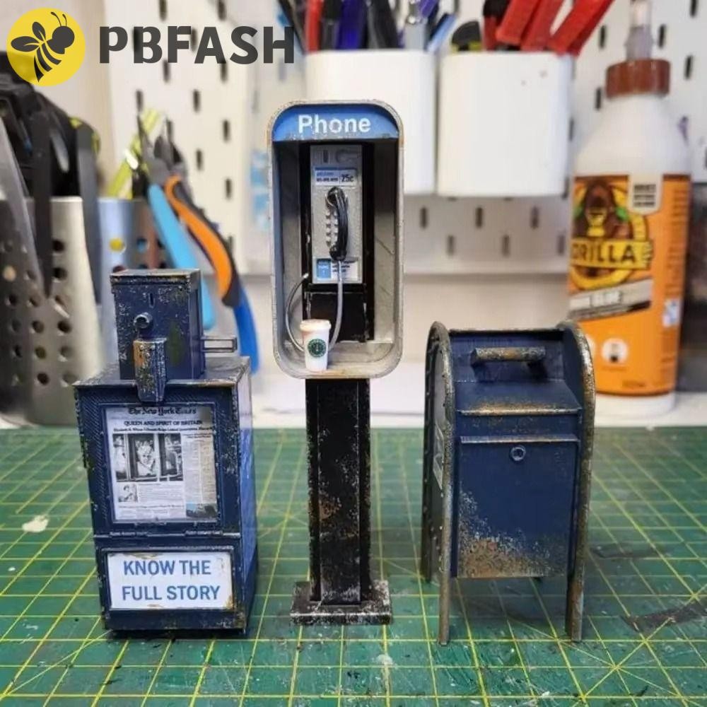 PBFASH Miniature Payphone, 1:12 Scale Vintage Style Miniature Mailbox ...