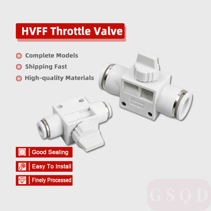 White Trachea Quick Connector Hand Valve HVFF Valve Switch HVV-06/08/10 ...