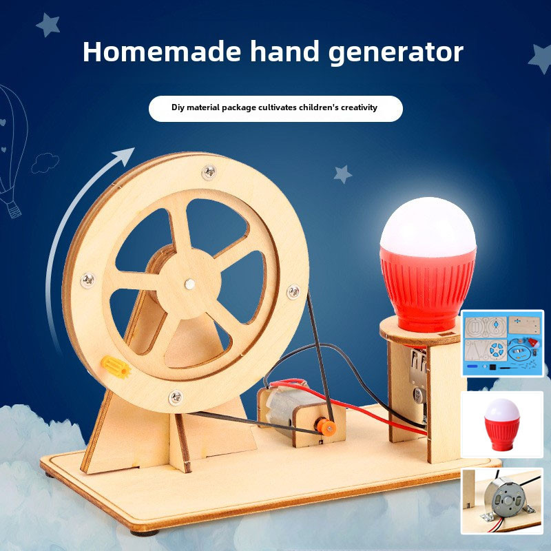 Hand Crank DIY Wooden Educational Kits For Children Physical Learning ...