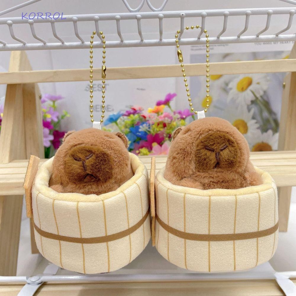 KORROL Capybara Keychain, Japanese Style Bathtub Capybara Plush Dolls ...