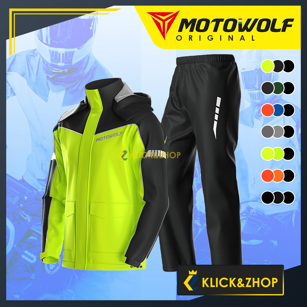 Motowolf® V4 (3B) Motorcycle Raincoat, All-Weather Waterproof Gear ...