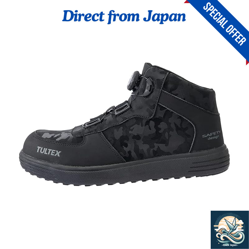 TULTEX AZ51670_010 Dial-Type Mid-Cut Safety Shoes Black [Direct from ...