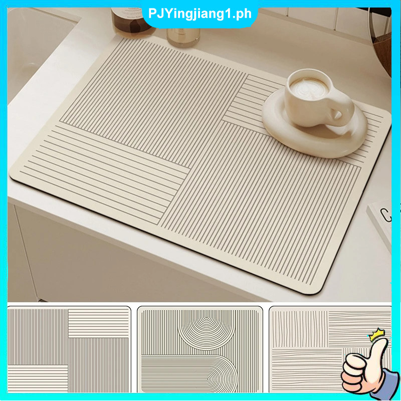 Kitchen Countertop Absorbent Pad Mat Draining Coffee Dish Drying Mat ...