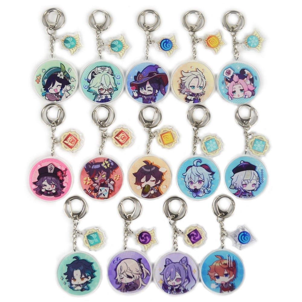 Genshin Impact Ganyu Tartaglia Venti Zhongli Hutao Acrylic keychain ...