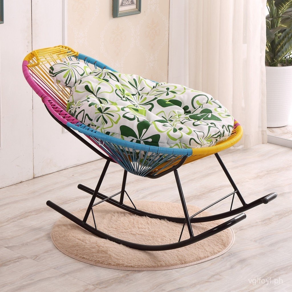 Colorful Rocking Chair Three-Color Rocking Chair Home Rattan Elderly ...
