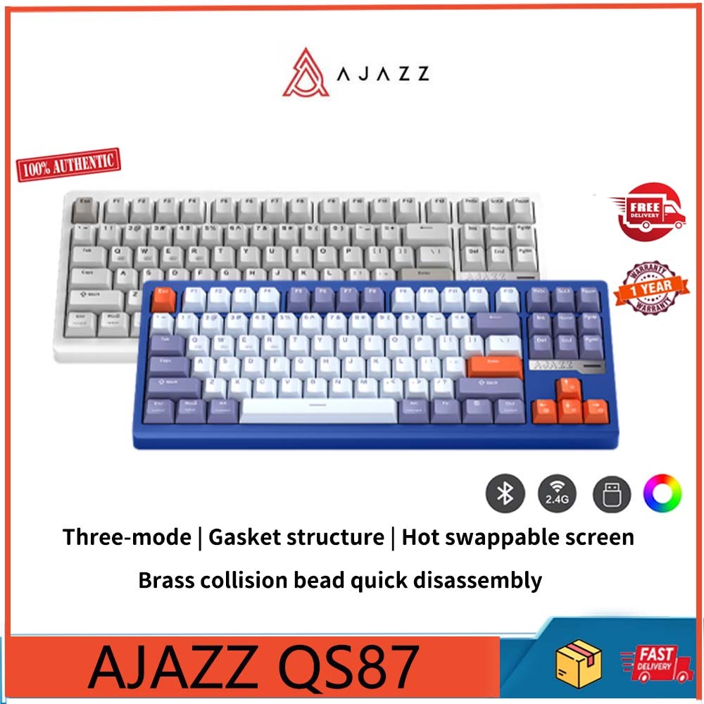 AJAZZ QS87 three mode aluminum alloy mechanical keyboard, Gasket ...