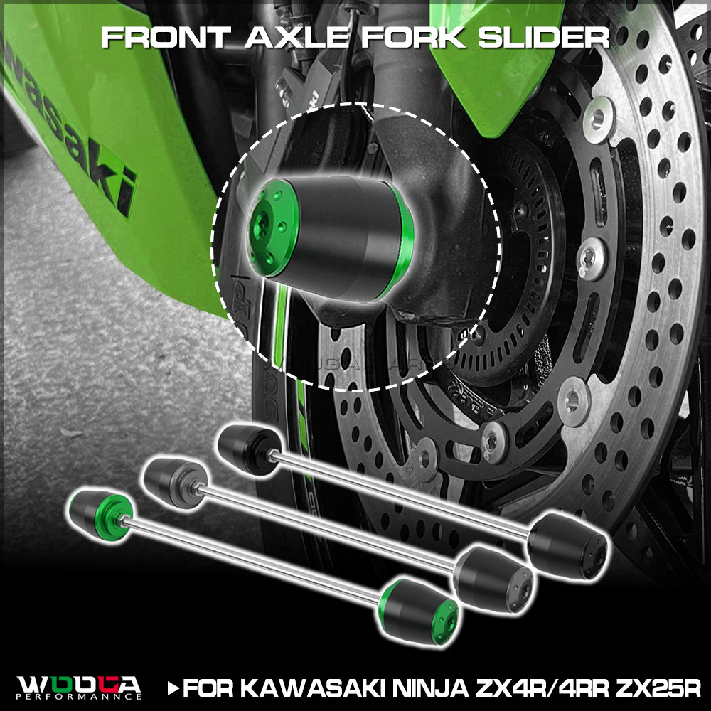 WOOGA Front Axle Slider For Kawasaki Ninja ZX4R ZX4RR ZX25R Front ...
