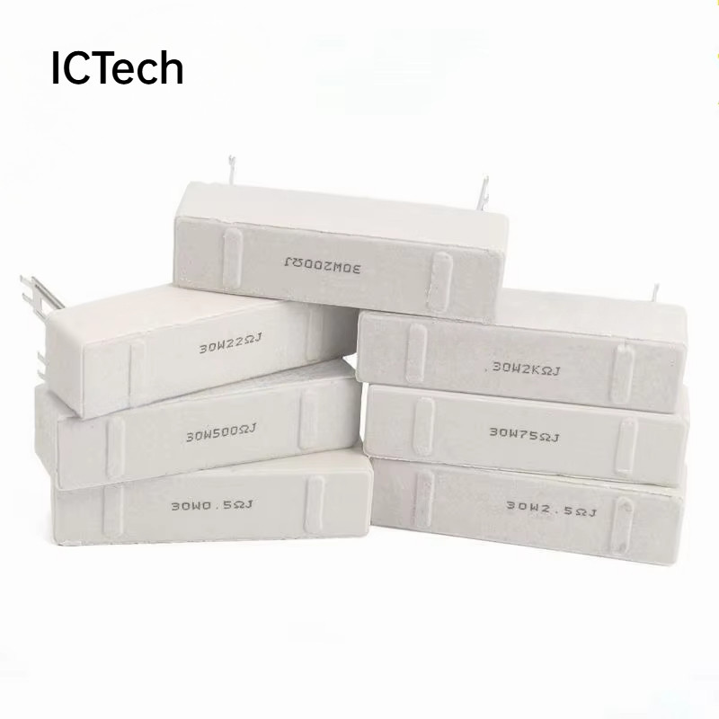 1pcs 30W 0.1-100R 0.1R 0.5R 1R 2R 5R 10R 50R 100R Cement Resistor Power ...
