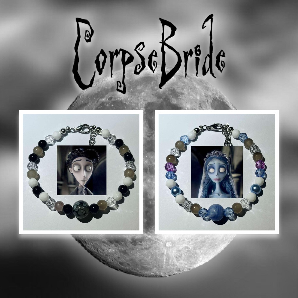 Corpse Bride Inspired Bracelet, Victor and Emily Beads Bracelet, Couple ...