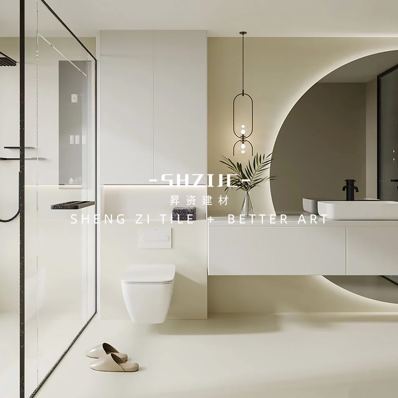 Luan Style Milk White Plain Skin Glaze Micro Cement750x1500Tile Kitchen ...