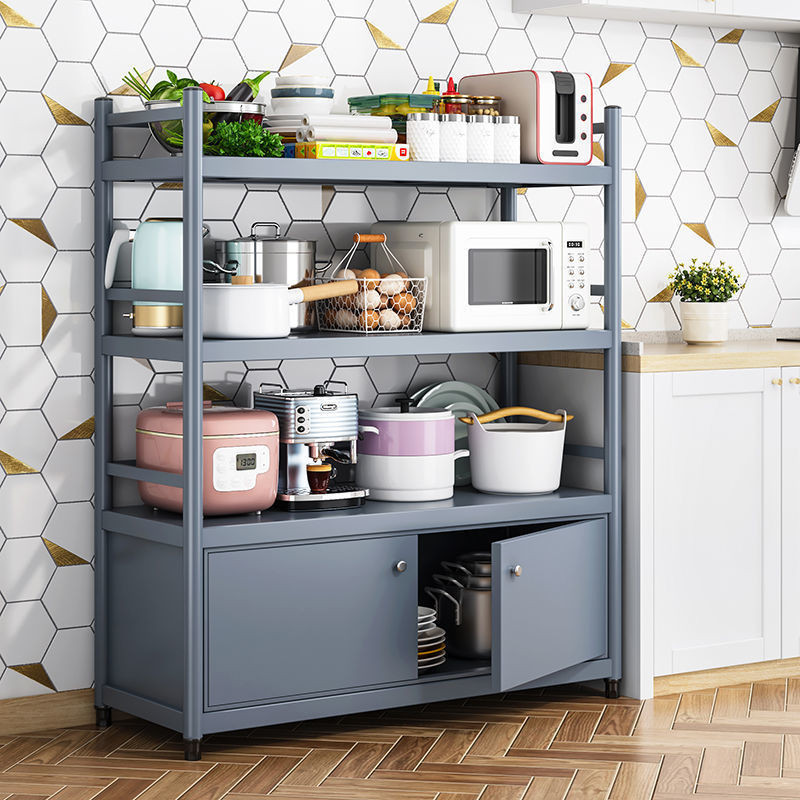 Kitchen Storage Cabinet Floor Multi-Tier Cabinet Oven Microwave Oven ...