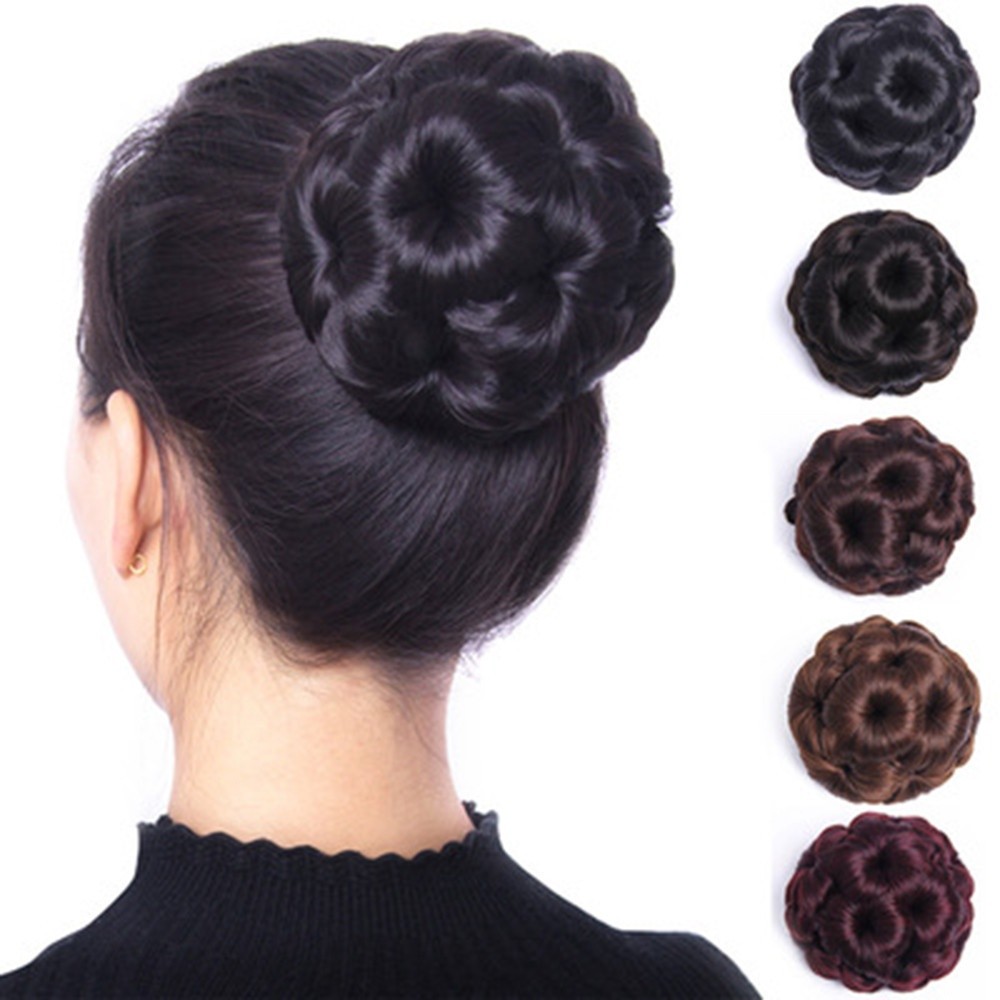 YANJ Hair Bun Ball Wig Bridal Head Behind Hair Extension Natural ...