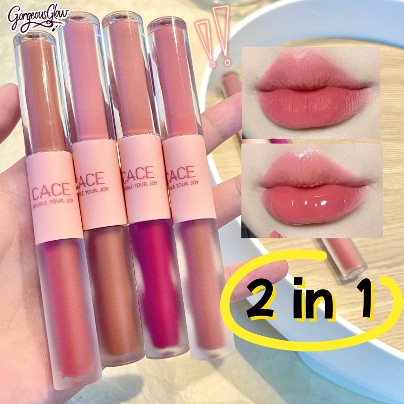 2 in1 Dual-ended Lipstick Mirror Water Gloss Glass Lip Tint Waterproof ...