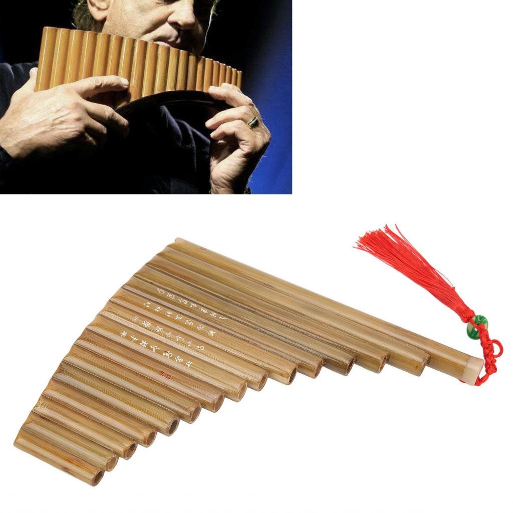 Pan Pipes Easy To Learn Panpipes Flute 15 Pipe with Cleaning Tools for ...