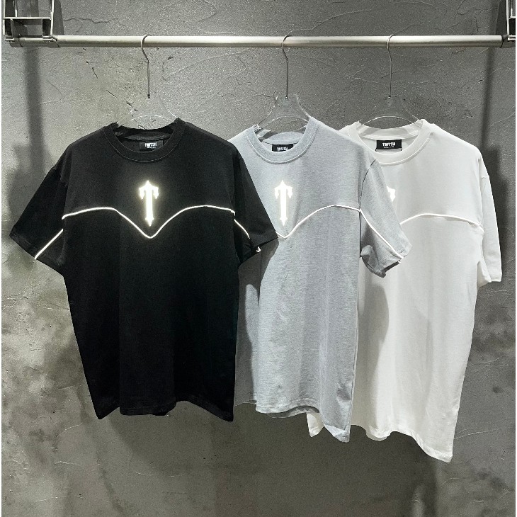 Trapstar Sword Reflective Printed Letter Short Sleeve T-shirt for ...
