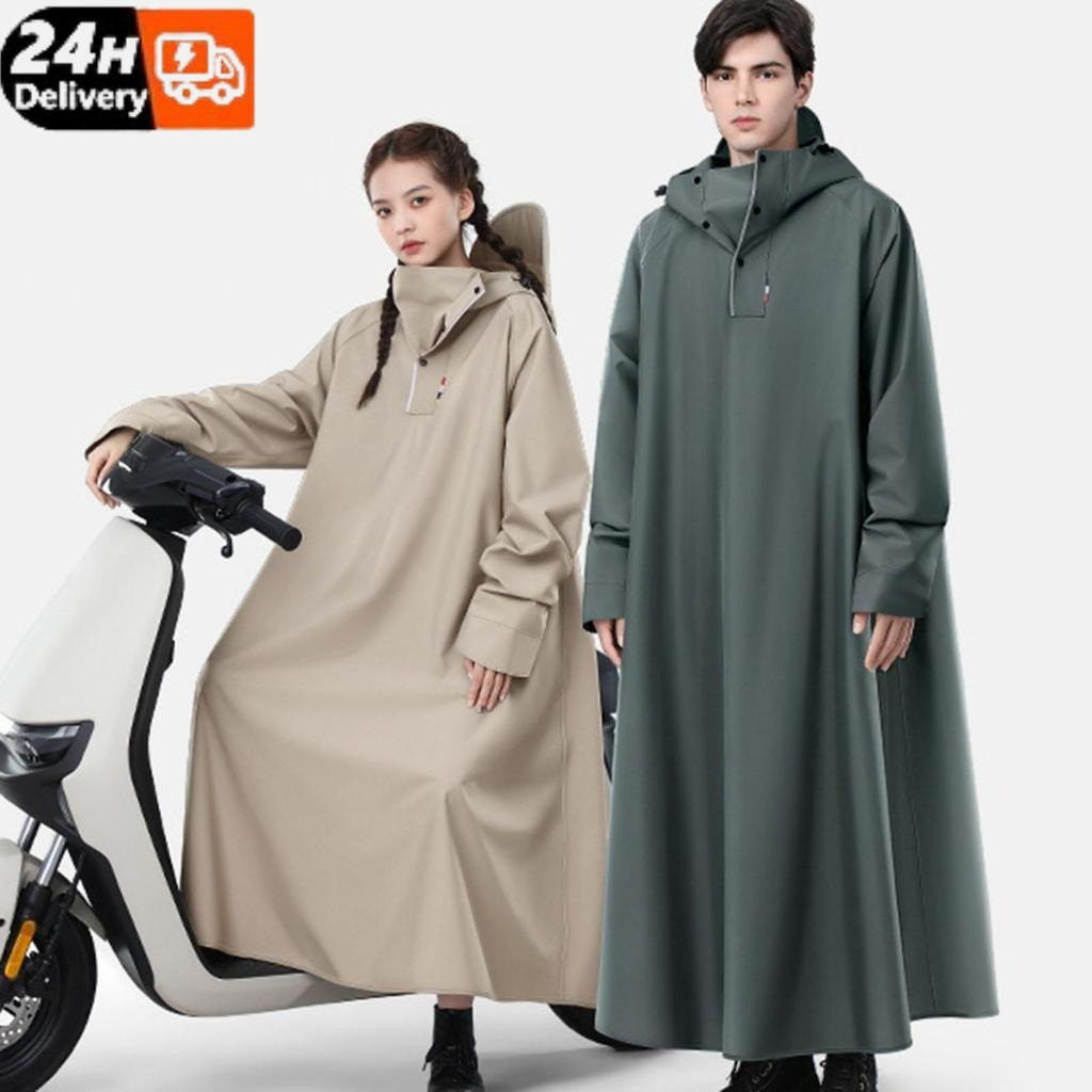 Fashionable outdoor riding raincoat with thick and extended raincoat ...