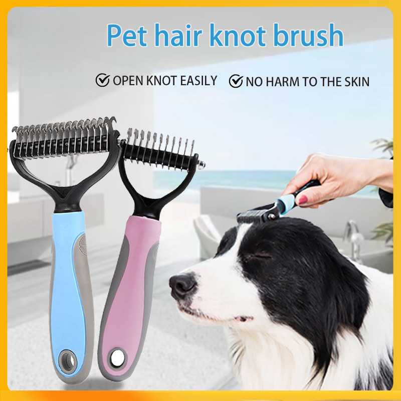 Pet Knot Comb Double Untie Rake Dog Hair Knot Comb Brush Hair Grooming ...