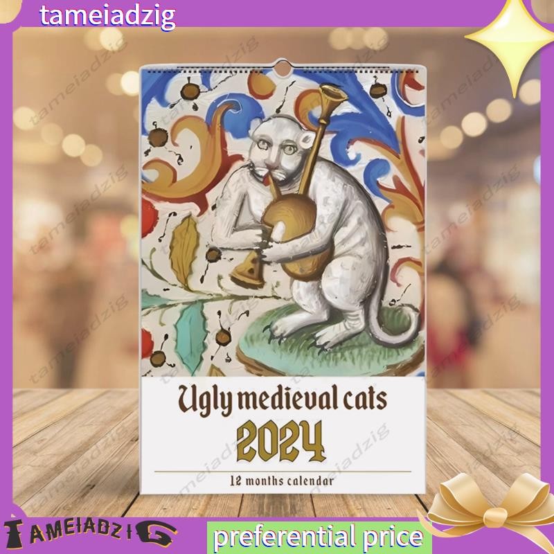 【tameiadzig】1 PCS Weird Medieval Cats Calendar Funny Weird Medieval Cat ...