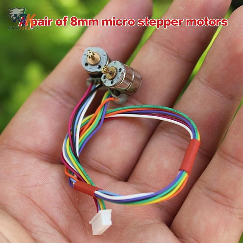 (KFL) 1Pair Mini Tiny 8mm Stepper Motor 2-Phase 4-Wire Stepping Motor ...