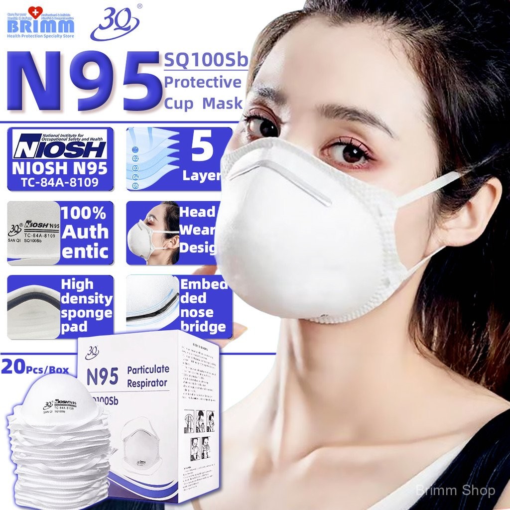️Special Offer ️Brimm 20Pcs/Box Niosh N95 Spot Mask Head-Wear Cup-Type ...
