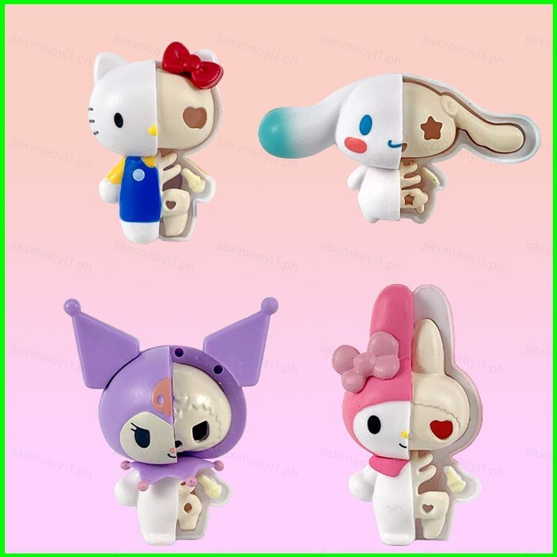 Ag1 4pcs Sanrio Action Figure Kuromi Cinnamoroll Hello Kitty Semi ...
