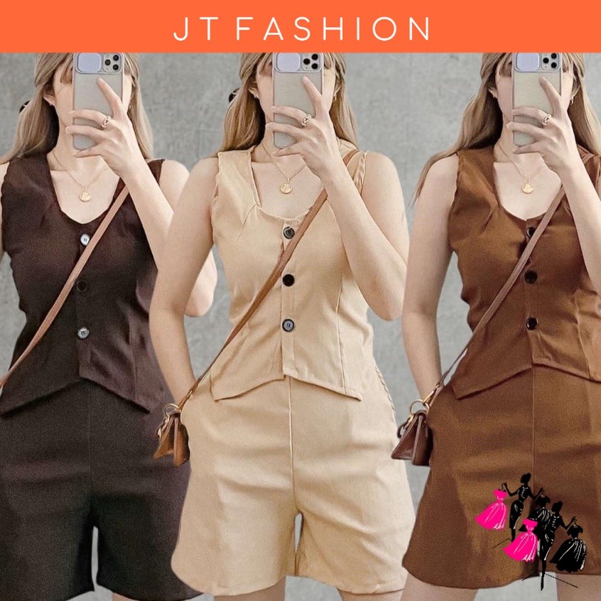 JT Georgia Vest Terno Coordinates | Shopee Philippines