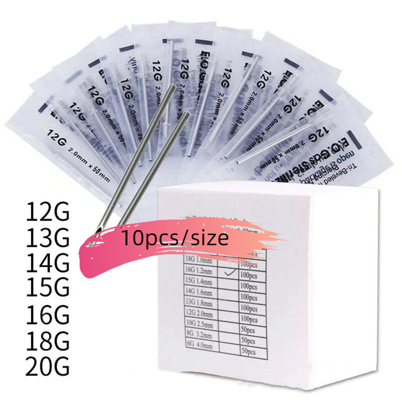 12/13/14/15/16/18/20G Steel Disposable Piercing Tool for Navel Nose ...